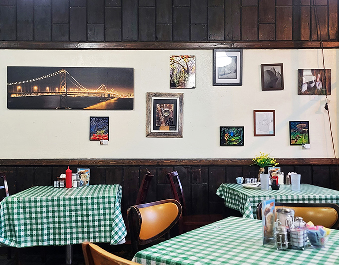 Art that feeds the soul! The eclectic wall decor serves up a visual feast, proving that good taste extends beyond just the menu at Lisa's.