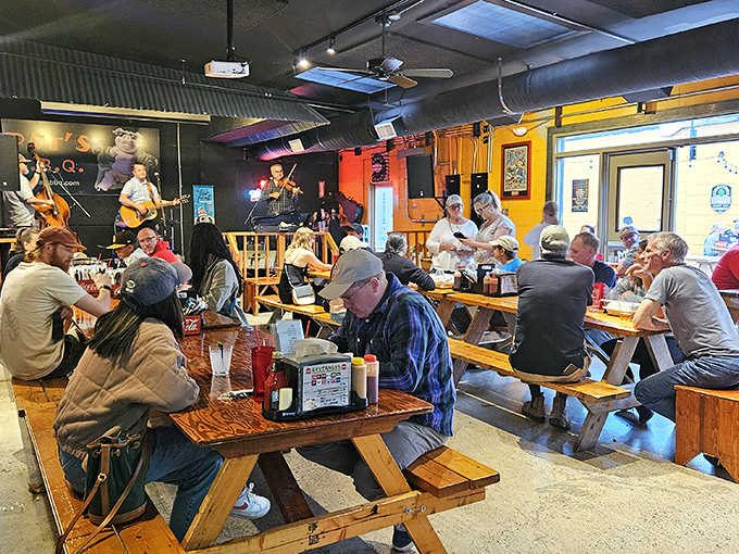 Where's the beef? Right here! Pat's dining room is where BBQ enthusiasts come to worship at the altar of smoked meats.