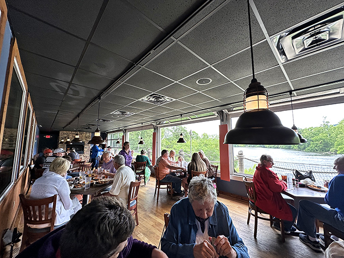 Where everybody knows your name... or at least your favorite seafood order. This bustling dining room feels like a community hub.