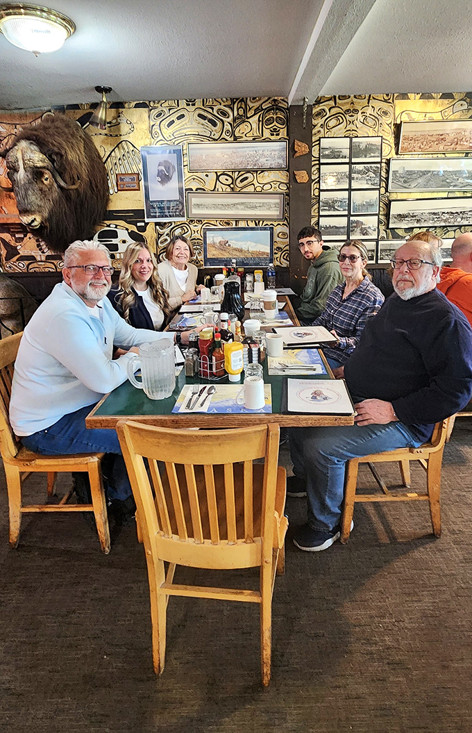 Multi-generational dining under the watchful gaze of taxidermy&mdash;this is how Alaskans pass down breakfast traditions.