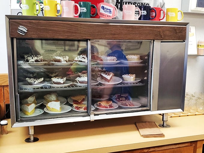 A dessert display that's sweeter than your grandmother's smile. Pie: because you deserve a happy ending.