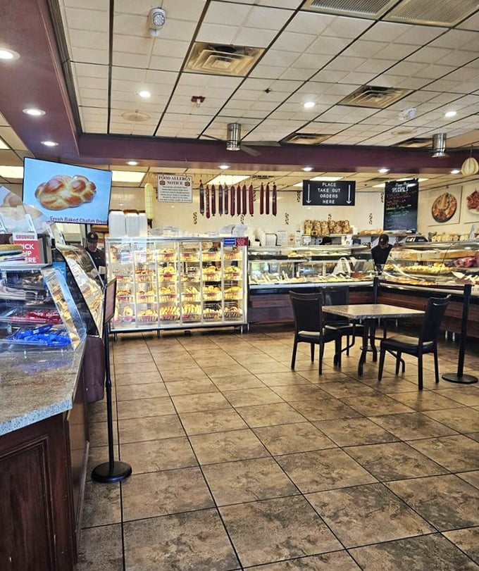 Behold, the wall of carb-y goodness! It's like the Luxor's light beam, but instead of attracting moths, it draws in hungry humans.