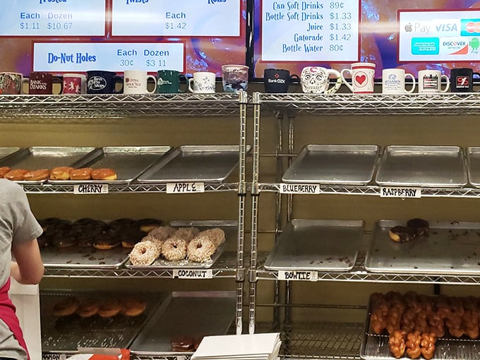 A buffet of bliss! This display case is like a jewelry store for your taste buds, each tray a treasure trove of temptation.