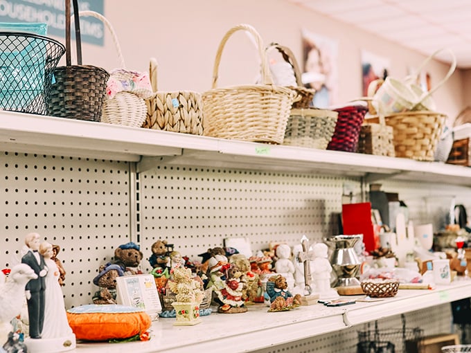 It's a small world after all! This menagerie of figurines is like a United Nations of tchotchkes, where garden gnomes rub elbows with porcelain ballerinas.