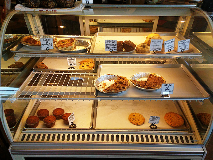 Feast your eyes on this smorgasbord of sweetness! From quiches to cookies, this display case is a choose-your-own-adventure of deliciousness.