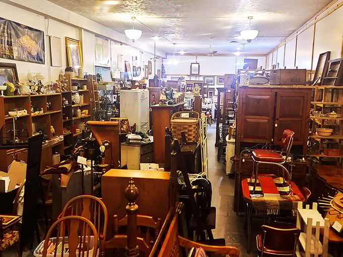 A furniture time warp where mid-century modern meets Victorian opulence. Don Draper, meet Queen Victoria.