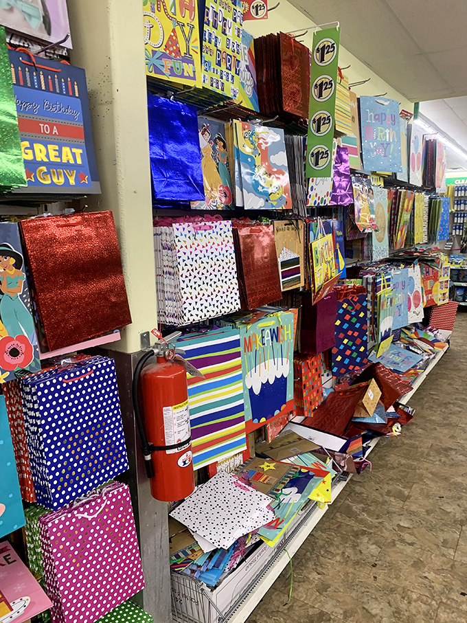 Gift-giving made easy and affordable! This kaleidoscope of gift bags and wrapping paper could make even a pair of socks look like a million bucks.