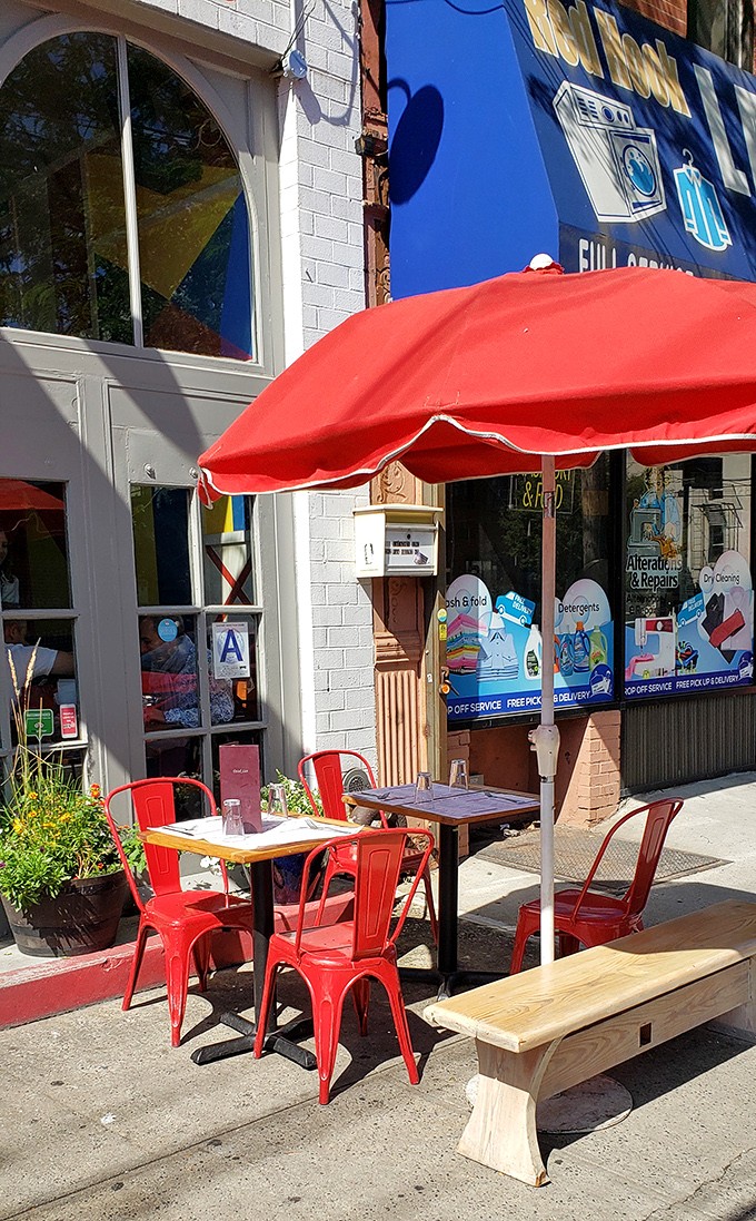 Alfresco dining with a side of people-watching. It's like a front-row seat to Brooklyn's daily theater.