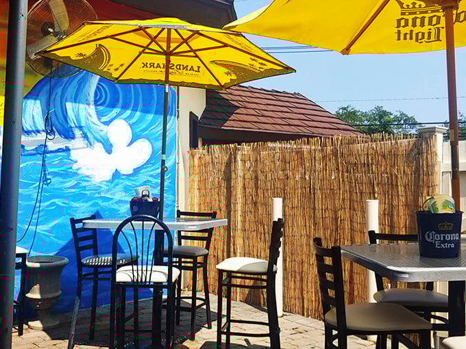 Who needs a beach when you've got Kelly's patio? This outdoor oasis is perfect for soaking up sun, suds, and the occasional wayward seagull's envy.