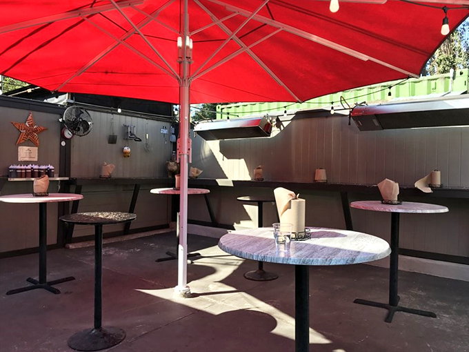 Al fresco dining with a side of sunshine. These tables are like front-row seats to a flavor concert.