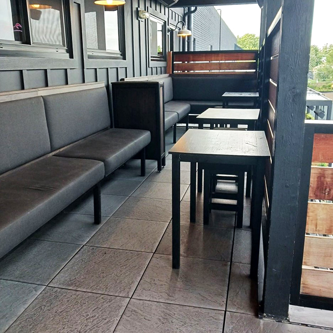 Outdoor seating that's perfect for people-watching and crab-cracking. It's like your own personal seafood picnic, minus the ants and with better chairs.