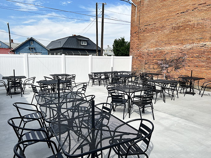 Al fresco dining with a side of Montana charm. Who needs a view when you've got food this good?