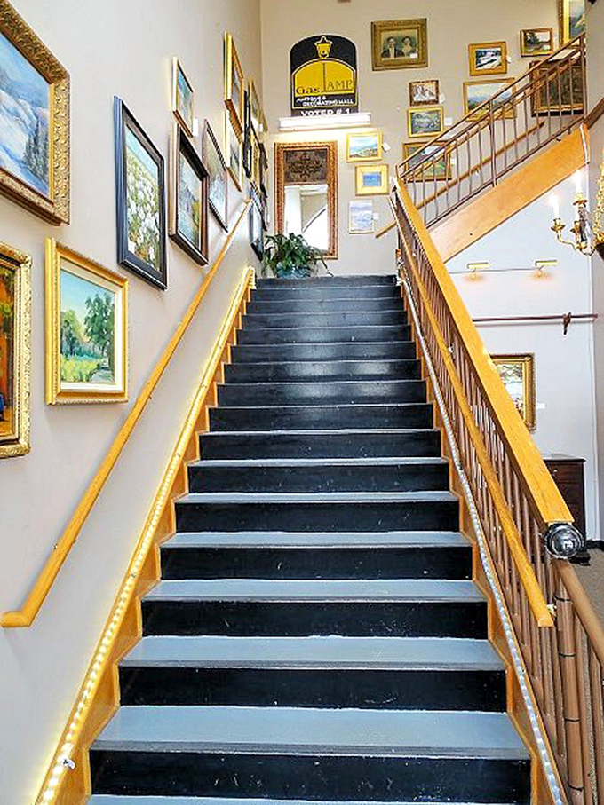 Stairway to heaven? Nope, just the second floor of GasLamp. But with these surrounding treasures, it's a close second!