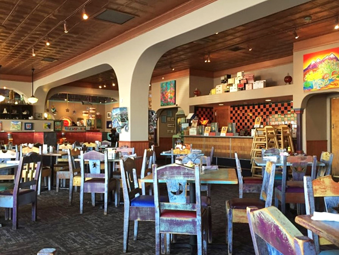 A rainbow of chairs that would make Joseph's technicolor dreamcoat jealous. Comfort food meets comfort seating!