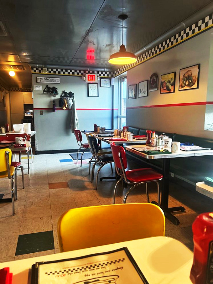 Tables set for culinary adventures. Each place setting is a blank canvas waiting for your breakfast masterpiece.