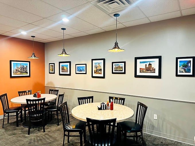 Art on the walls, art on the plate. At Livingston's, even the tables are framed like masterpieces. Van Gogh would approve.