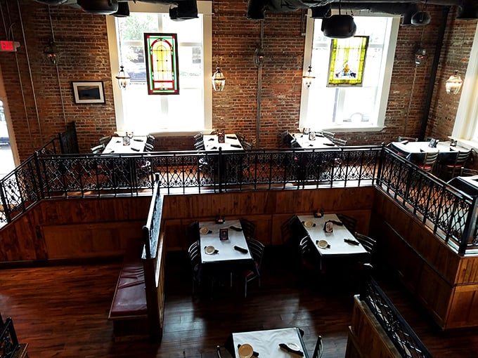 Dining with a view &ndash; of more dining! This multi-level setup is like a delicious game of "I Spy" for food lovers.