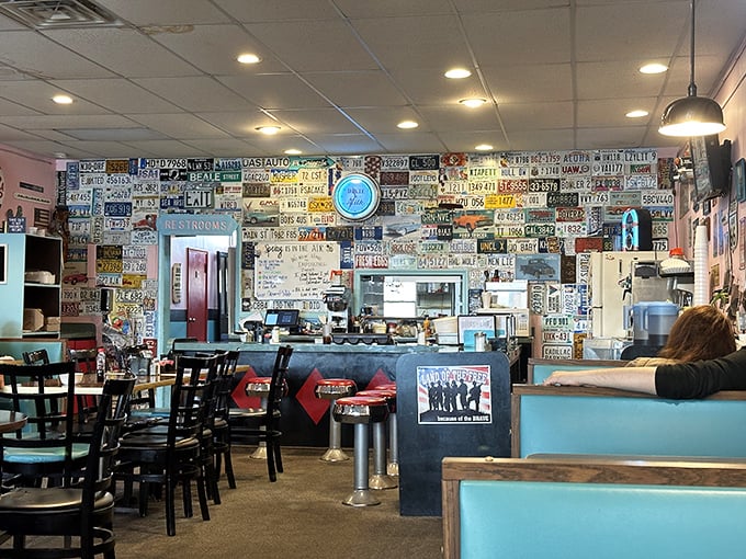Where neon signs meet comfort food dreams. This isn't just a diner; it's a time machine fueled by coffee and served with a side of small-town charm.