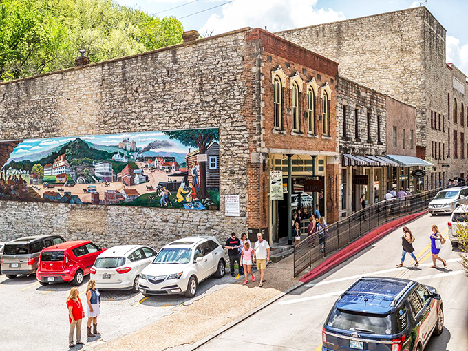 Wall-to-wall wonder! This mural captures Eureka's essence better than any postcard. It's like "Where's Waldo?" meets Norman Rockwell.