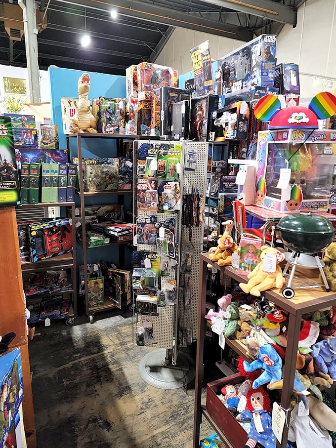 Toy story come to life! From Star Wars to Rainbow Brite, this booth is where your inner child comes out to play.