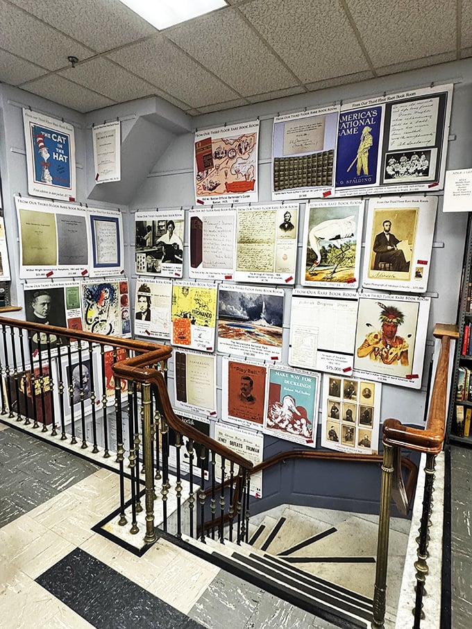 A wall of wisdom, wit, and wonder. This colorful tapestry of book covers is like a mood board for the well-read soul.