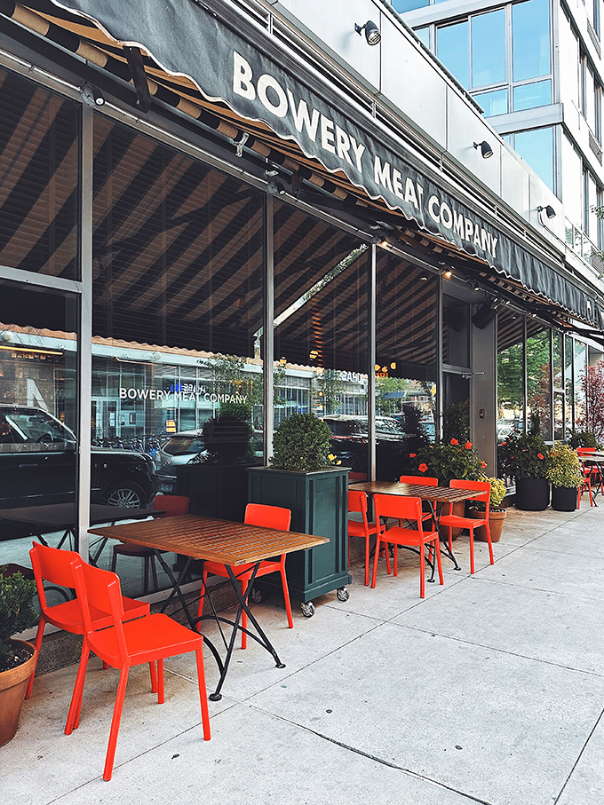 Red chairs, red meat &ndash; Bowery Meat Company is painting the town delicious. A feast for the eyes and the stomach!