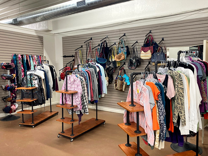 Bag lady's paradise! From vintage clutches to practical totes, it's like a buffet of arm candy without the calories.