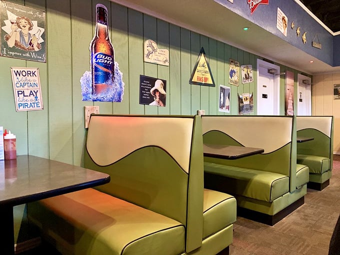 These booths are like time machines to a retro seaside diner. All aboard for a trip down memory lane &ndash; with better food!