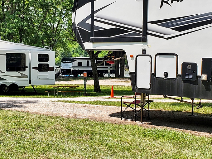 RV camping, Bentonsport style! It's like Woodstock for history buffs, minus the mud and with significantly better plumbing.