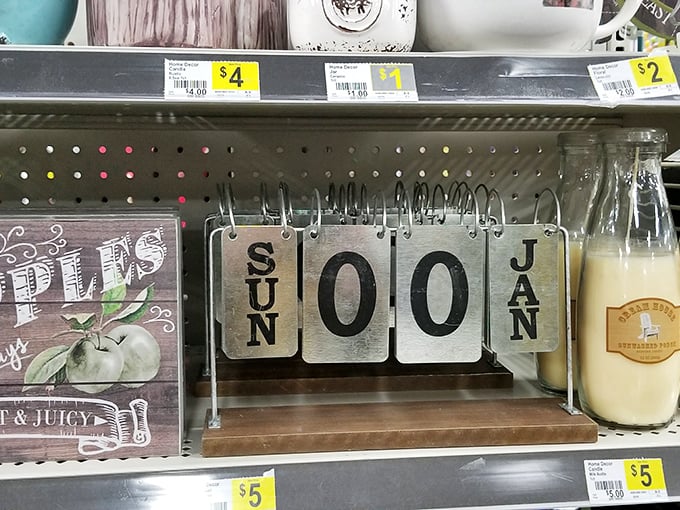 Home d&eacute;cor items like this "SOON" calendar counter prove style doesn't require a second mortgage&mdash;just a good eye and a trip down these well-stocked aisles.