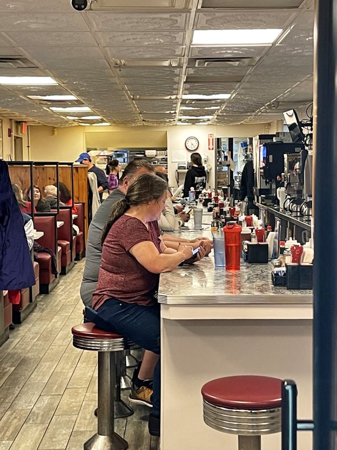 Where everybody knows your name &ndash; or at least your usual order. This diner scene is like a Norman Rockwell painting come to life.