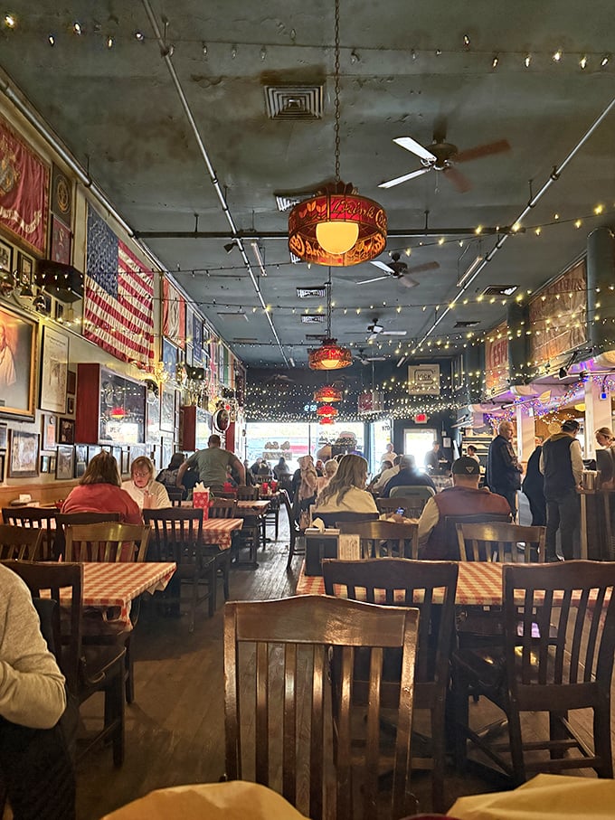 Where everybody knows your name... and your favorite toppings. Big Ed's dining room is small-town charm, supersized.