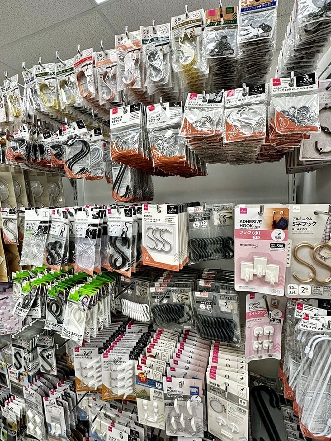 The hardware section: where organization meets obsession. Those S-hooks will solve problems you didn't know you had.
