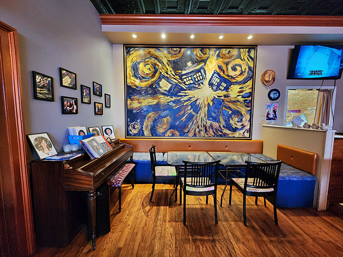 A cozy nook where you can plot your next adventure or simply enjoy a spot of tea. Time Lords and humans alike welcome!