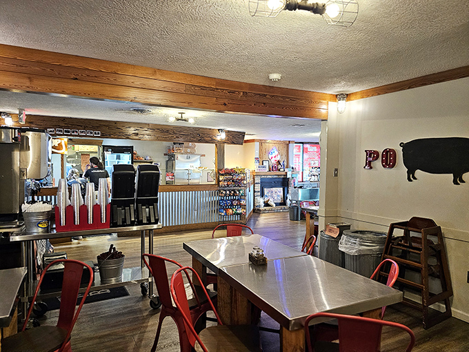 Where the magic happens! The open kitchen lets you see the pitmasters in action. It's like watching a delicious ballet.