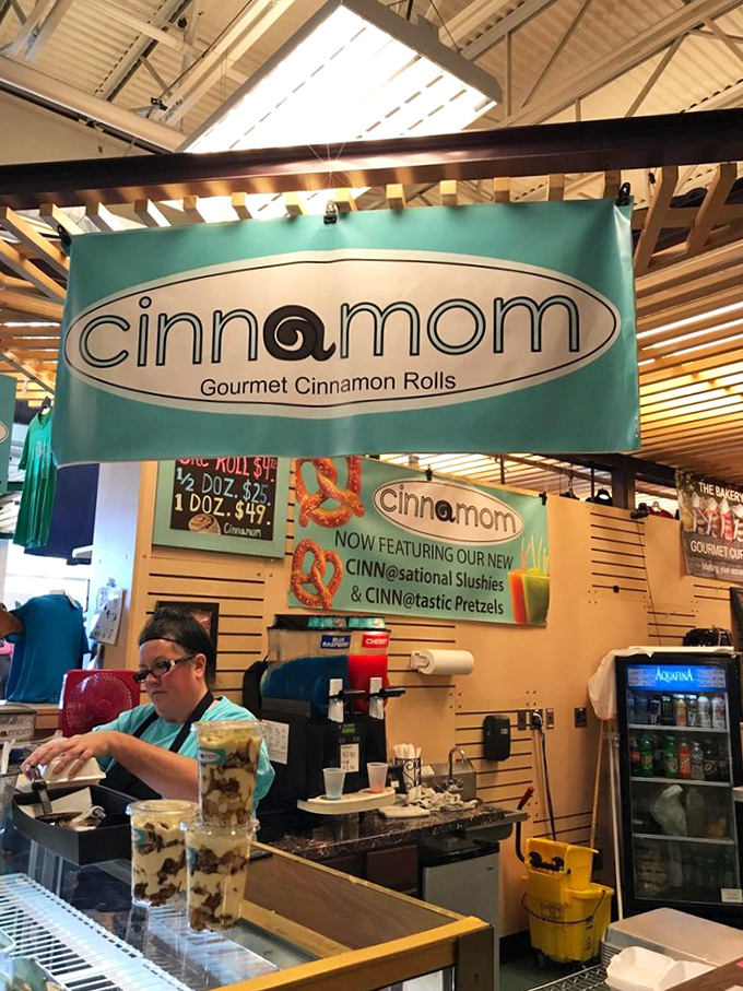 Where the magic happens! Cinnamom's staff are like the Willy Wonkas of the cinnamon roll world, crafting edible joy one swirl at a time.