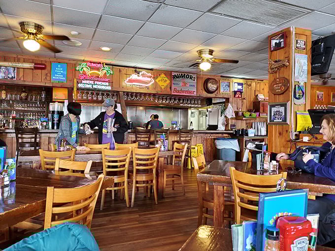 Where everybody knows your name... and your favorite seafood dish. Rumors' staff turns first-time visitors into regulars faster than you can say "clam chowder."