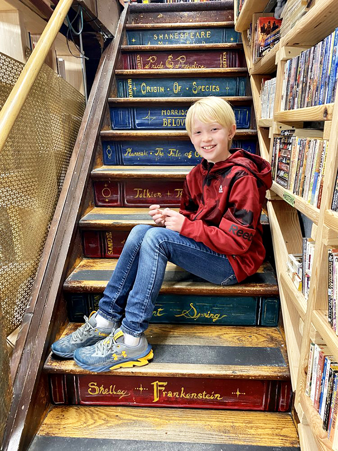 Stairway to literary heaven! Each step is a chapter in the grand story of literature, inviting you to climb into new worlds of imagination.