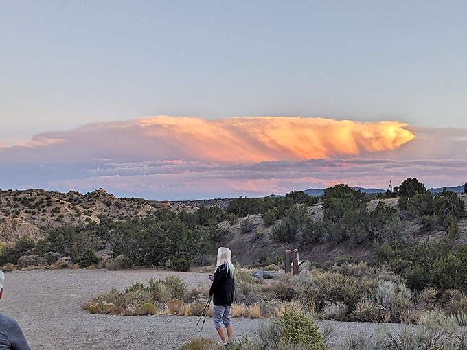 Mother Nature's showing off again with this sunset. It's like she took all the colors and said, 'Hold my paintbrush!