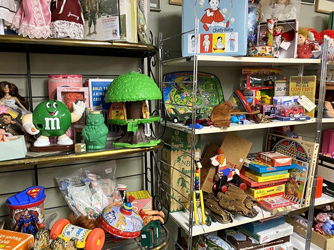 Childhood memories on display! From green M&Ms to Chatty Cathy, it's a nostalgic trip that'll have you humming old TV jingles.