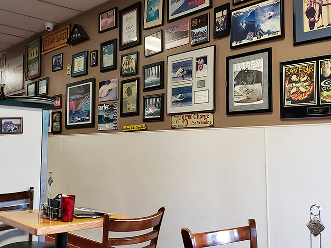 A gallery of gnarly waves and local legends. Sugar Shack's walls are a crash course in surf history &ndash; no wetsuit required.