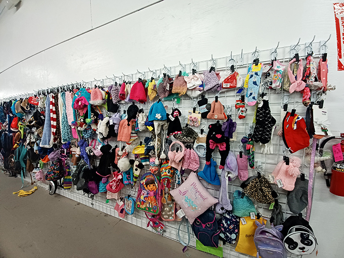 Accessorize to maximize! This wall of wonders is where fashion goes to play dress-up.