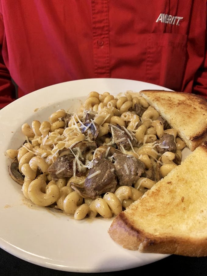 Comfort food alert! This beef stroganoff is like a warm blanket for your soul, with a side of carbs to keep you cozy.