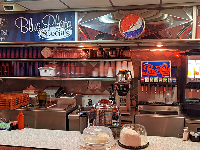Soda fountain or fountain of youth? Either way, this beverage area promises to quench your thirst and tickle your nostalgia.