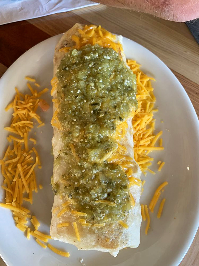 Breakfast burrito or edible work of art? This handheld masterpiece is proof that not all heroes wear capes &ndash; some wear tortillas.