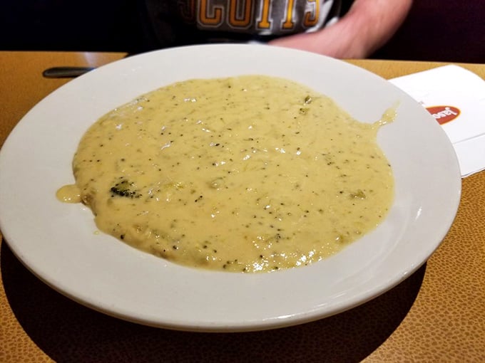 Cheesy does it! This broccoli cheddar soup is smoother than a Barry White love song.
