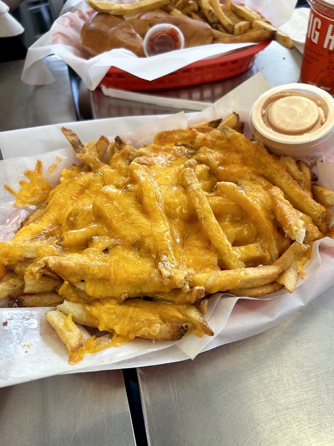 Cheese fries: Because sometimes, regular fries just aren't indulgent enough. It's like a warm, gooey blanket for your taste buds.
