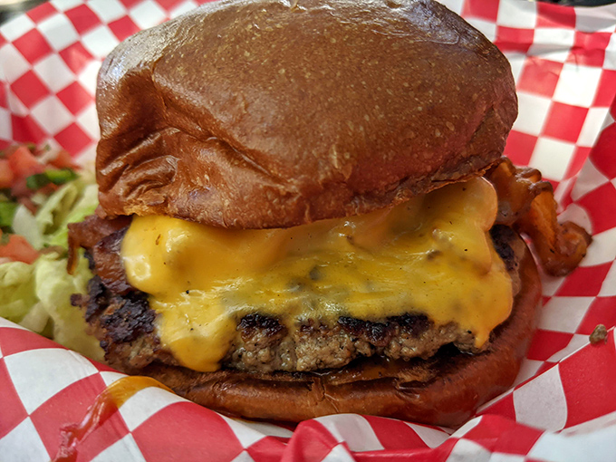 Burger Bonanza: This isn't just any burger—it's a juicy journey between two buns, topped with melting cheddar.