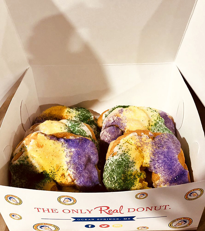 Mardi Gras in a box! These colorful creations are proof that sometimes, it's okay to play with your food.