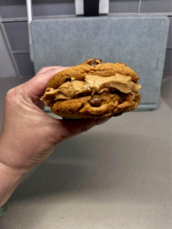 Cookies that look like they could hug your taste buds! These golden-brown beauties are the perfect sweet ending to your savory sandwich saga.